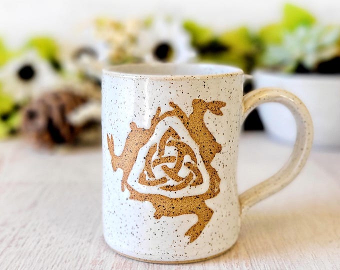 Celtic Trinity - Rabbit Handmade Pottery Mug - Big Tea Mug - Coffee ...