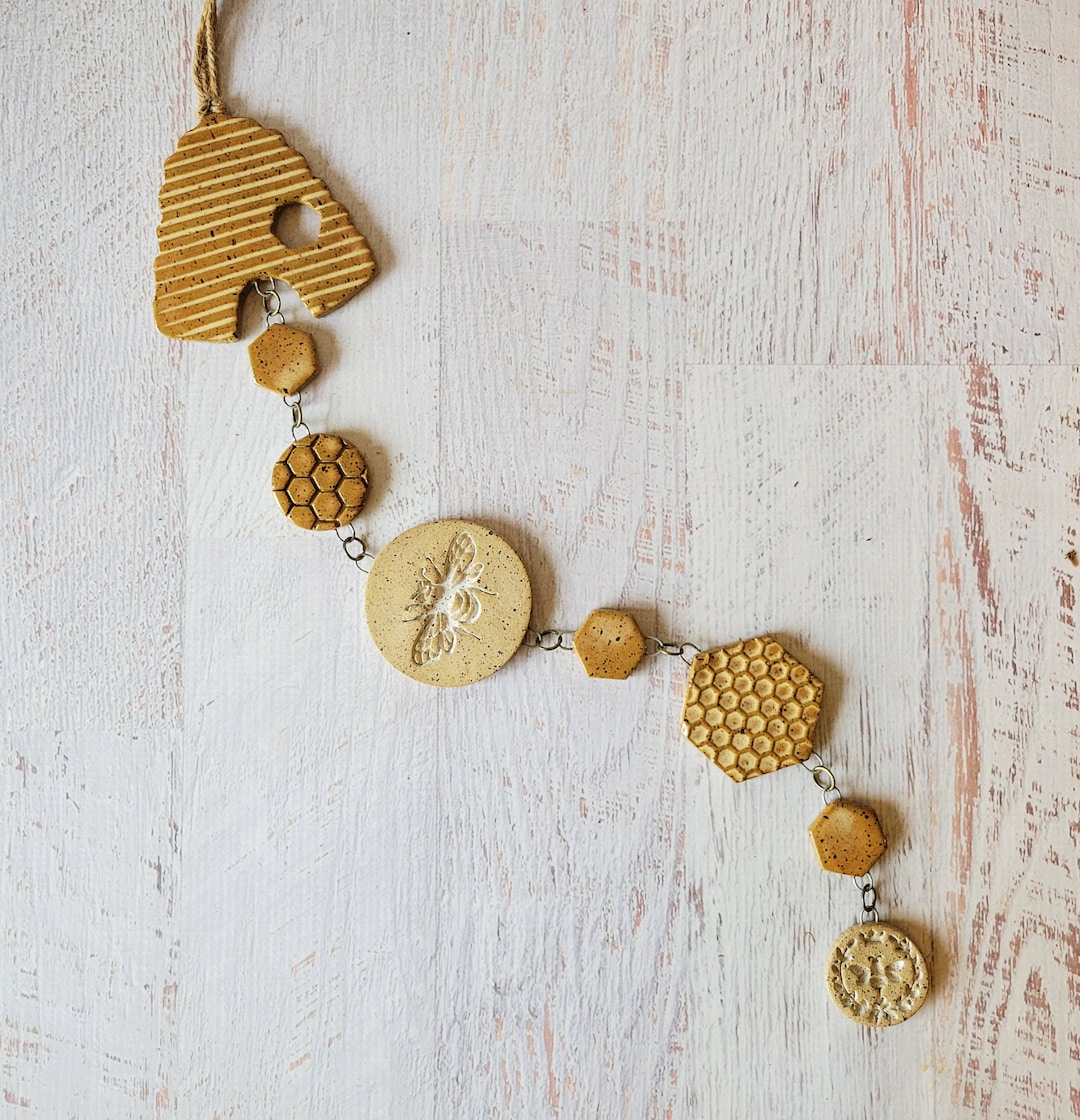 Bee & Honey Vertical Wall Hanging - Bee Art - Gallery Wall - Vertical ...