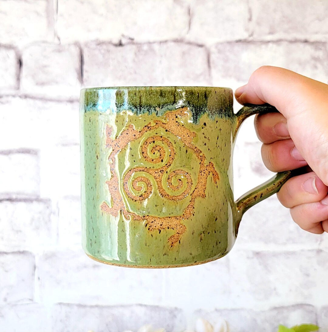 Celtic Triskelion Pentagon Rabbit Handmade Pottery Mug Big Tea Mug ...