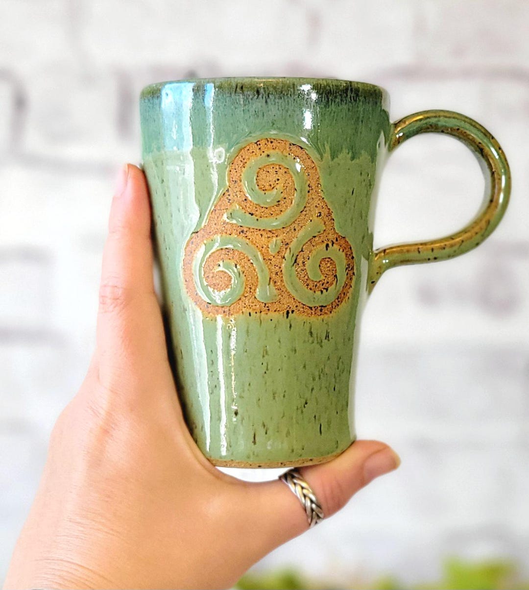 Celtic Knot Triskelion Handmade Pottery Travel Mug Big Tea Mug Coffee ...