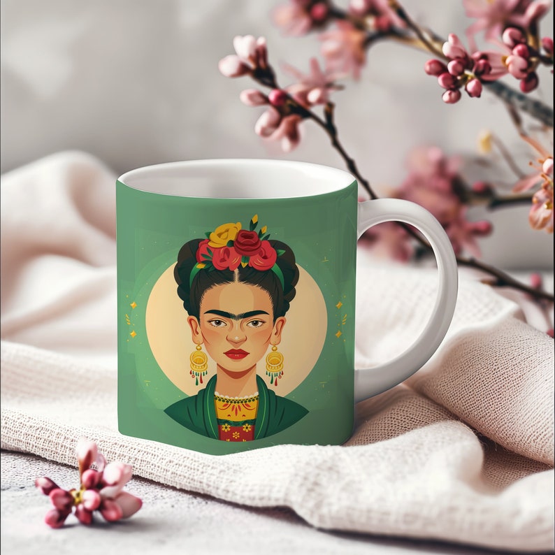 Frida Kahlo Inspired Coffee Mug Unique Ceramic Mexican Cup for Your ...