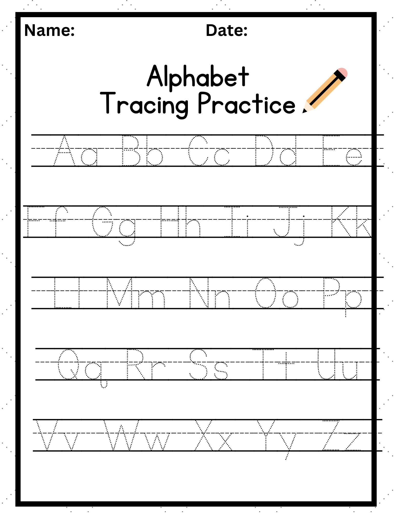 Alphabet Practice, Handwriting Prompt, Elementary Handwriting Worksheet ...