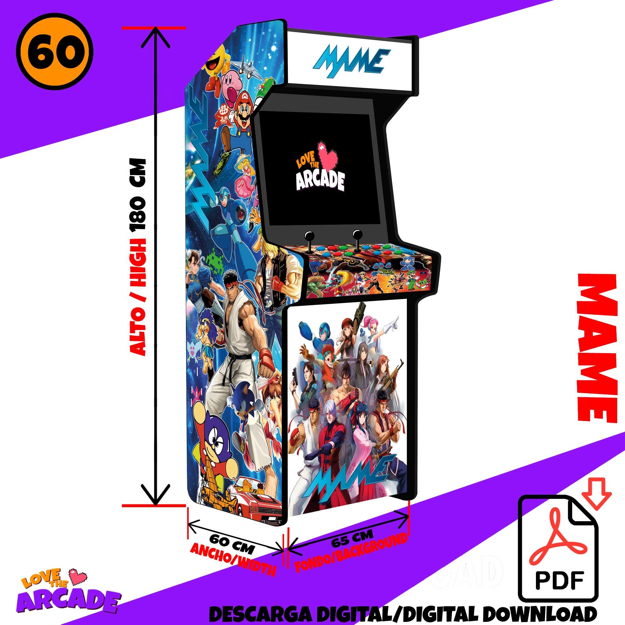 MAME Arcade Cabinet Machine Artwork Graphics Vinyl Stickers Decals - Etsy