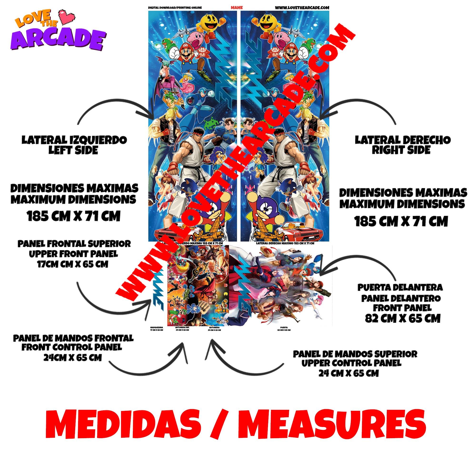 MAME Arcade Cabinet Machine Artwork Graphics Vinyl Stickers Decals - Etsy