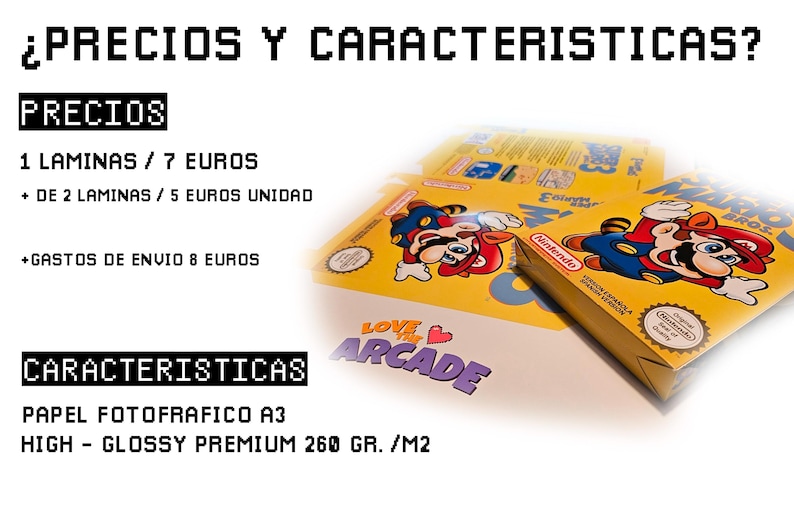 LAMINA con plantilla A3 para cajas reemplazo videojuegos NES SNES N64 ...
