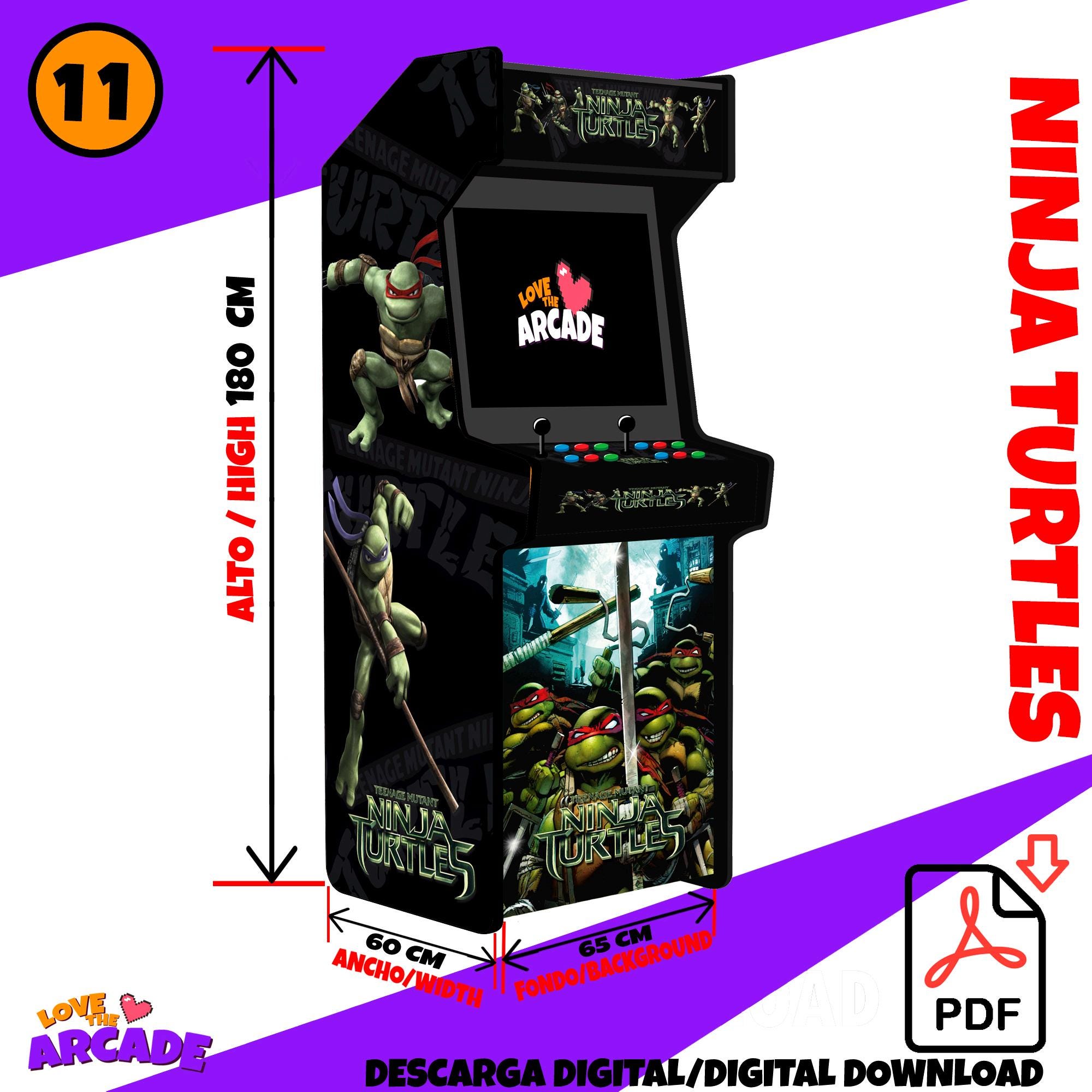 NINJA TURTLES Arcade Cabinet Machine Artwork Graphics Vinyl Stickers ...