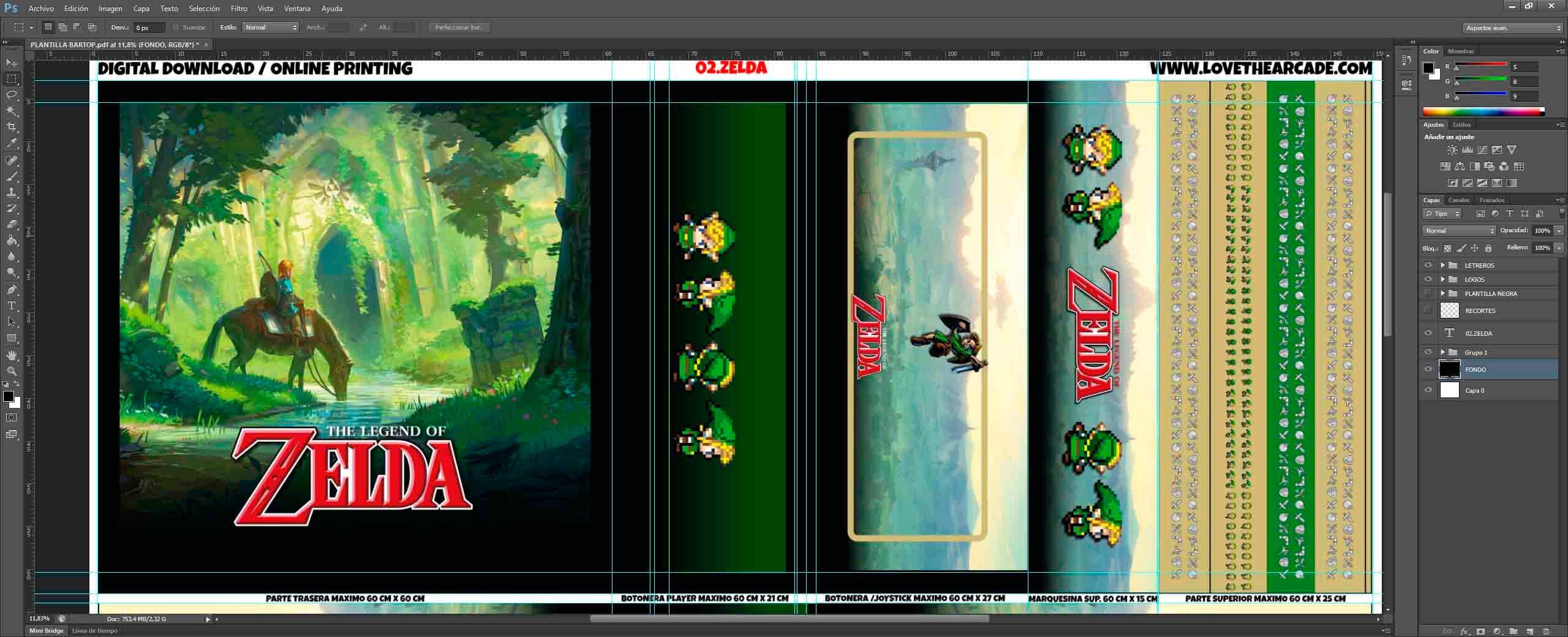 ZELDA Bartop Arcade Cabinet Machine Artwork Graphics Vinyl, Arcade ...