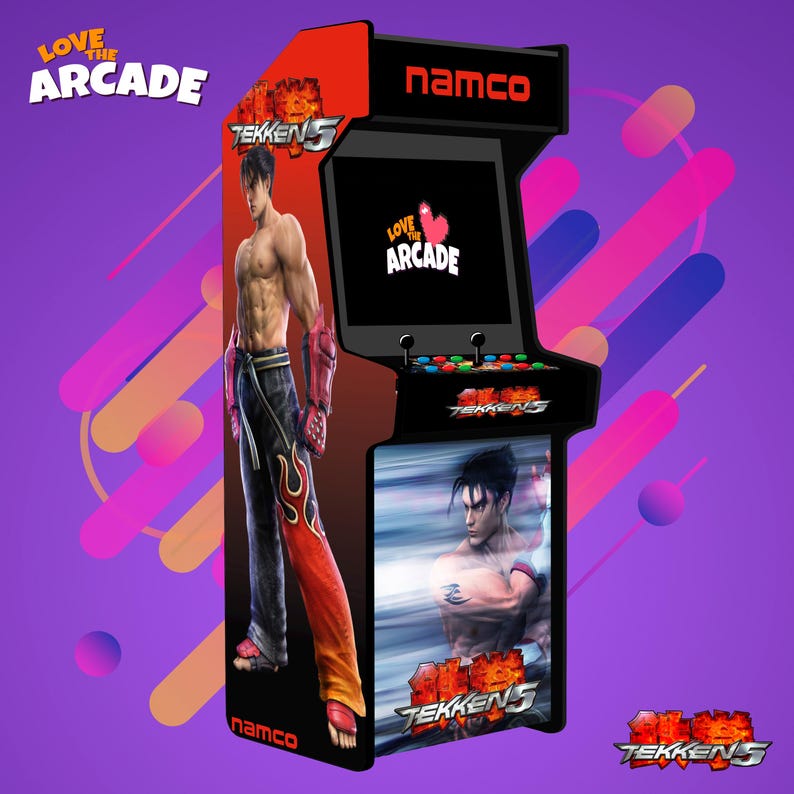TEKKEN 5 Arcade Cabinet Machine Artwork Graphics Vinyl Stickers Decals ...