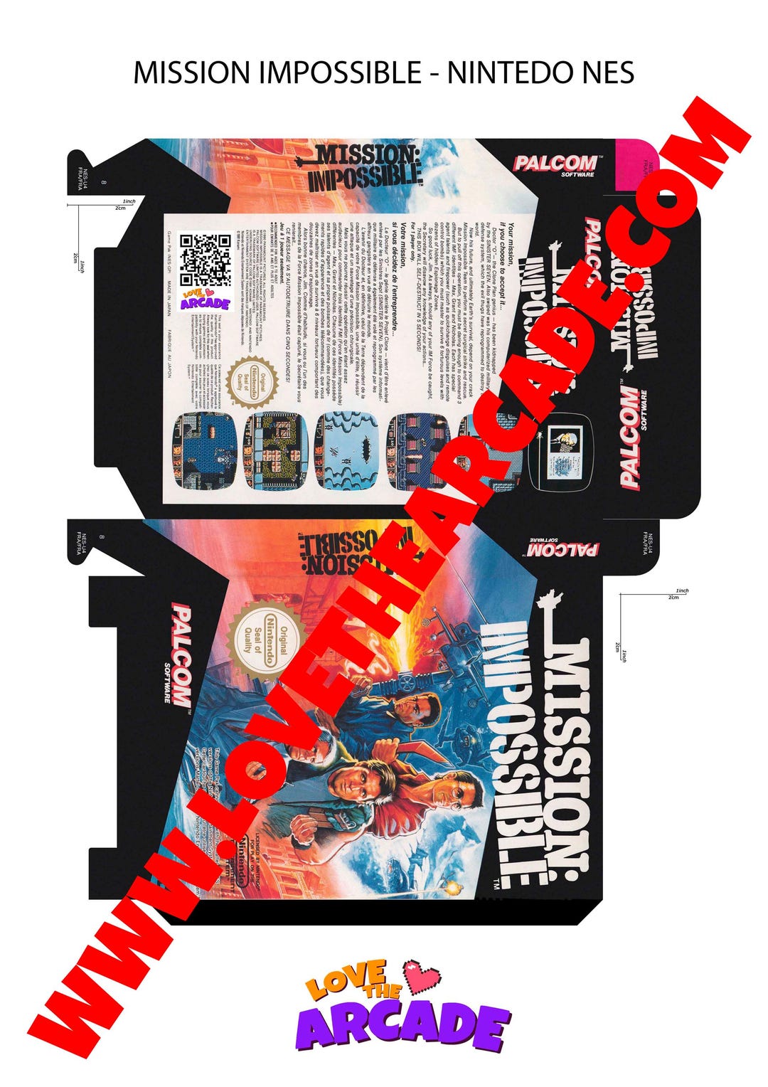 REPRODUCTION BOX TEMPLATE Mission Impossible Nes - Etsy
