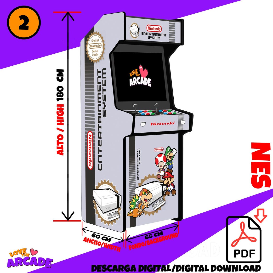 NES Arcade Cabinet Machine Artwork Graphics Vinyl Stickers Decals - Etsy