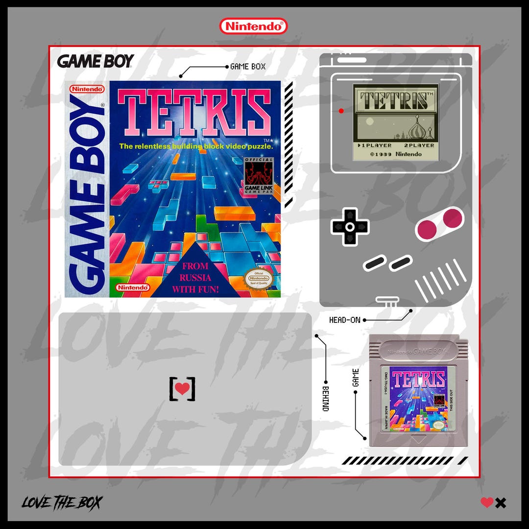 Download GAMEBOY Dmg TETRIS Disassemble Layout Template PDF Format - Etsy