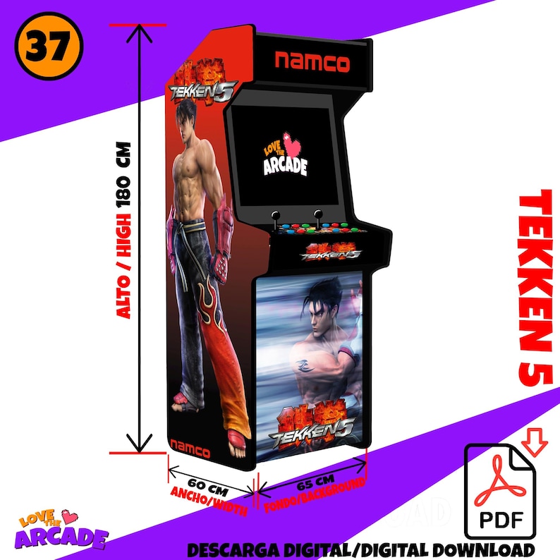 TEKKEN 5 Arcade Cabinet Machine Artwork Graphics Vinyl Stickers Decals ...