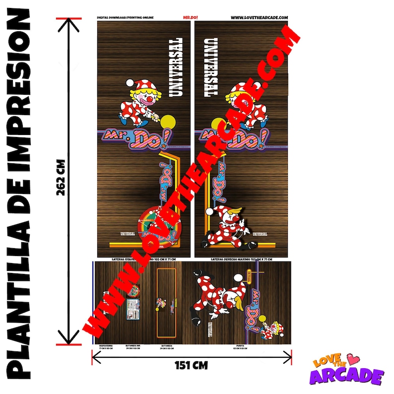 MR DO Arcade Cabinet Machine Artwork Graphics Vinyl Stickers Decals - Etsy