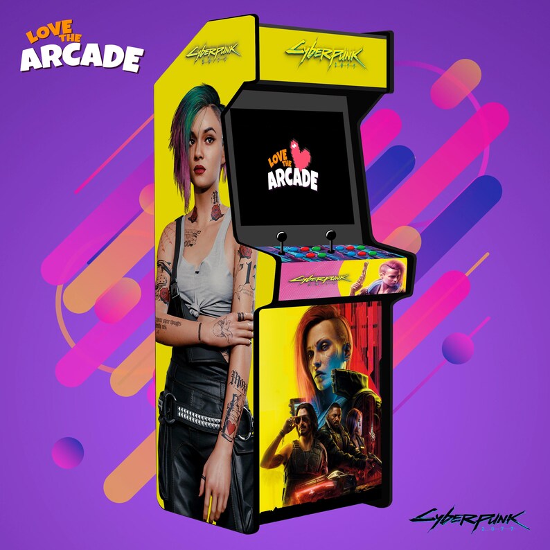 CYBERPUNK Arcade Cabinet Machine Artwork Graphics Vinyl Stickers Decals ...