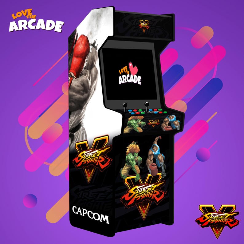 STREET FIGHTER Arcade Cabinet Machine Artwork Graphics Vinyl Stickers ...