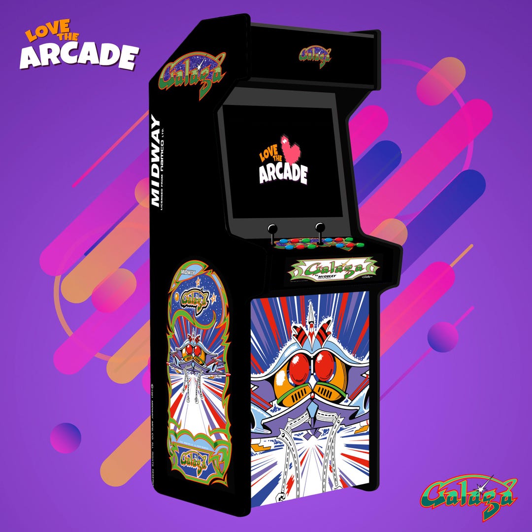 GALAGA BLACK Arcade Cabinet Machine Artwork Graphics Vinyl Stickers ...