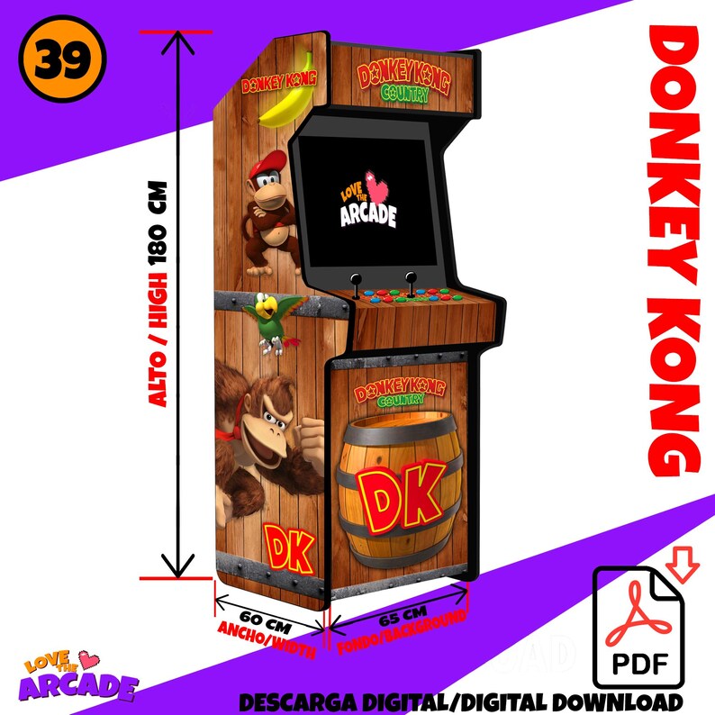 DONKEY KONG Arcade Cabinet Machine Artwork Graphics Vinyl Stickers ...
