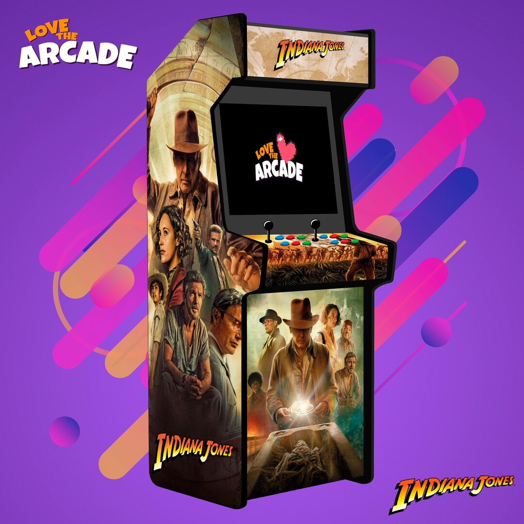 INDIANA JONES Arcade Cabinet Machine Artwork Graphics Vinyl Stickers ...