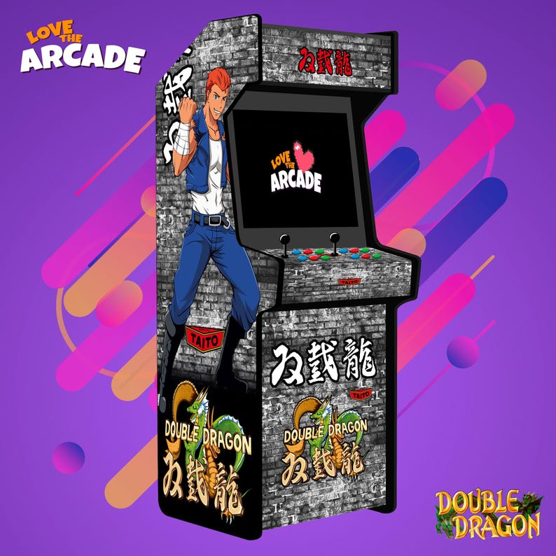 DOUBLE DRAGON Arcade Cabinet Machine Artwork Graphics Vinyl Stickers ...