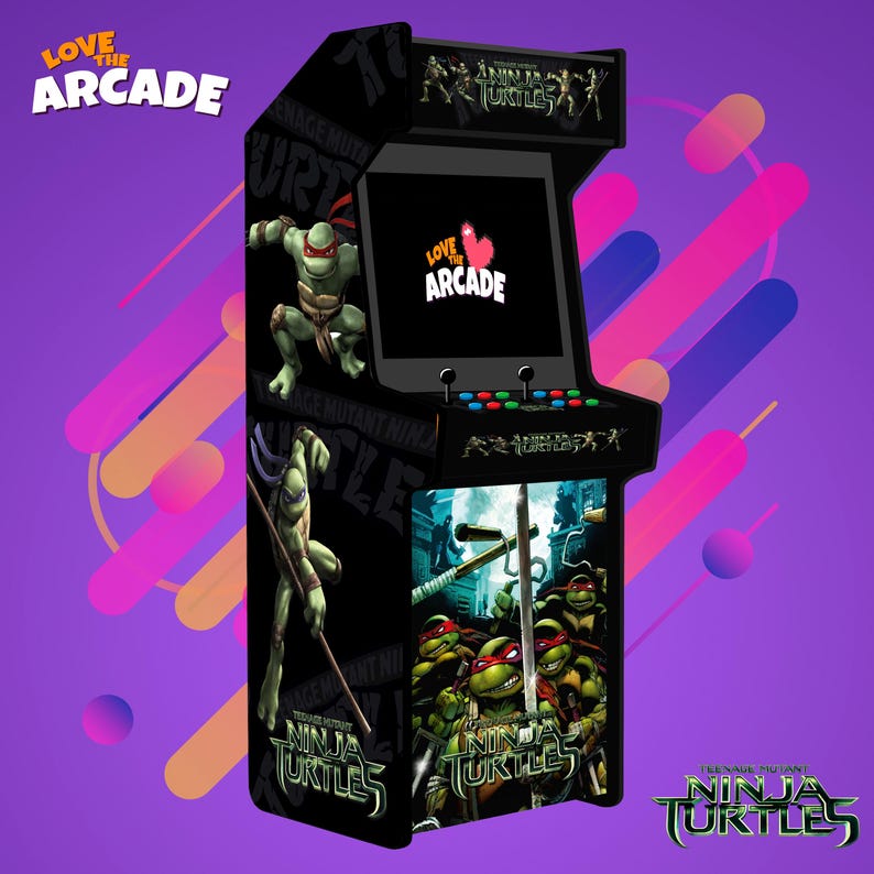 NINJA TURTLES Arcade Cabinet Machine Artwork Graphics Vinyl Stickers ...