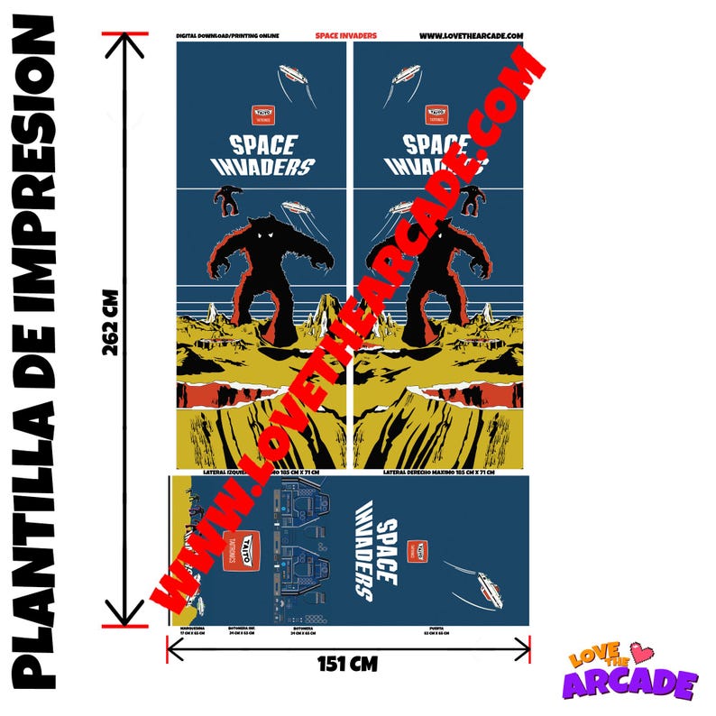 SPACE INVADERS Arcade Cabinet Machine Artwork Graphics Vinyl Stickers ...