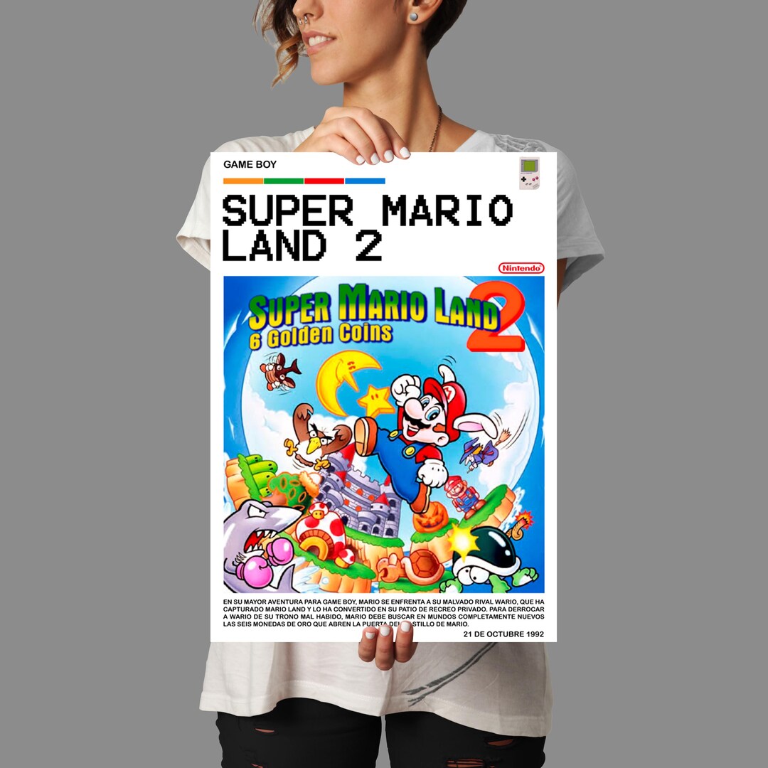 SUPER MARIO L 2 Video Game Poster, Sticker, Gomer Picture Design, Retro ...