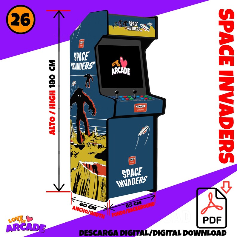 SPACE INVADERS Arcade Cabinet Machine Artwork Graphics Vinyl Stickers ...