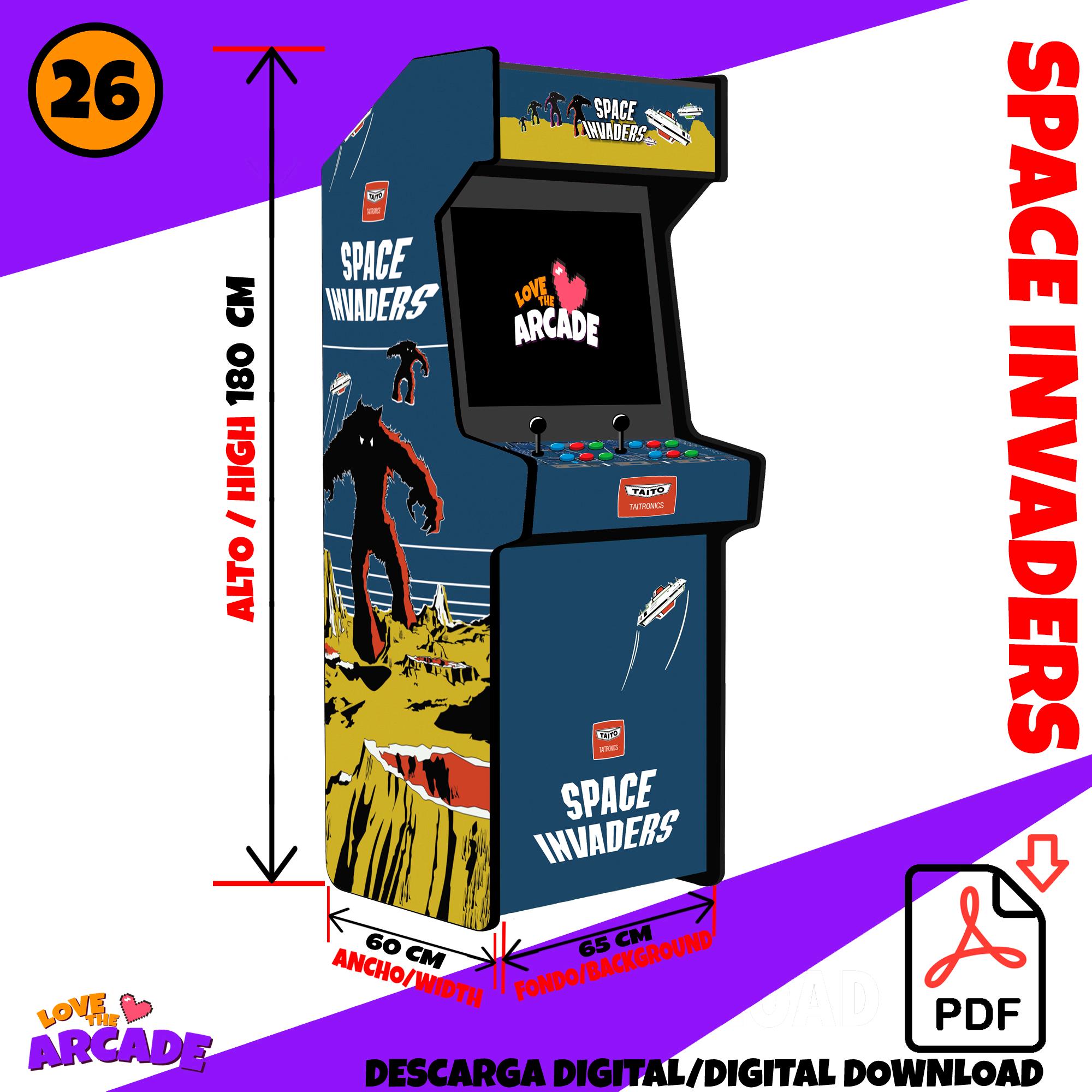 SPACE INVADERS Arcade Cabinet Machine Artwork Graphics Vinyl Stickers ...