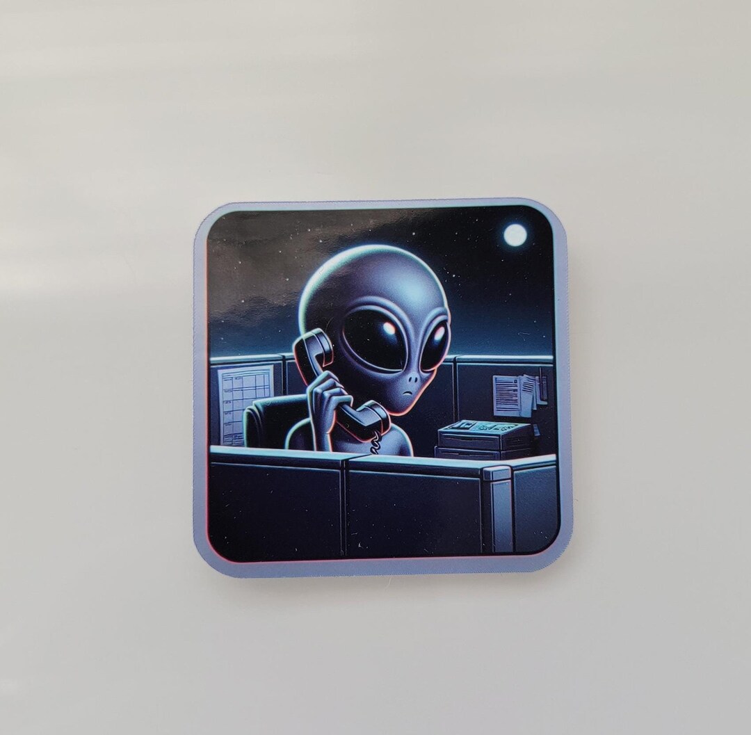 Alien Cubicle Sticker | Water Bottle Sticker | Laptop Sticker | Funny ...