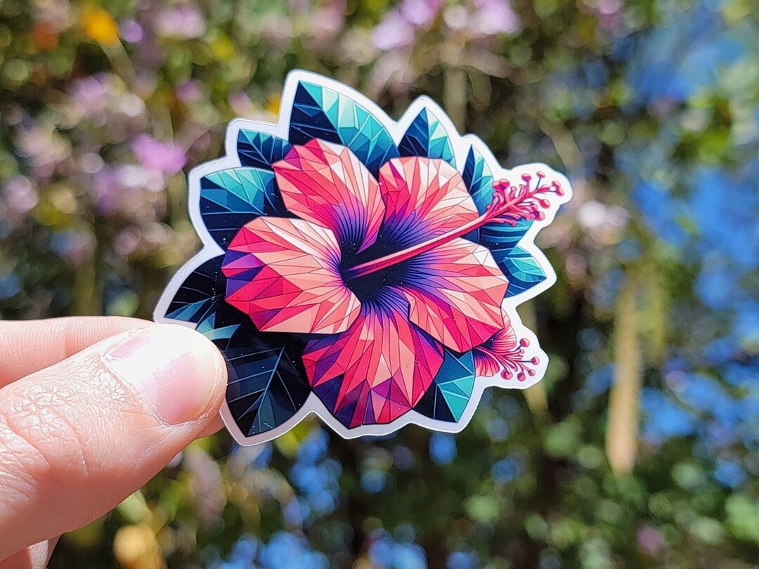 Hibiscus Flower Sticker | Water Bottle Sticker | Laptop Sticker ...