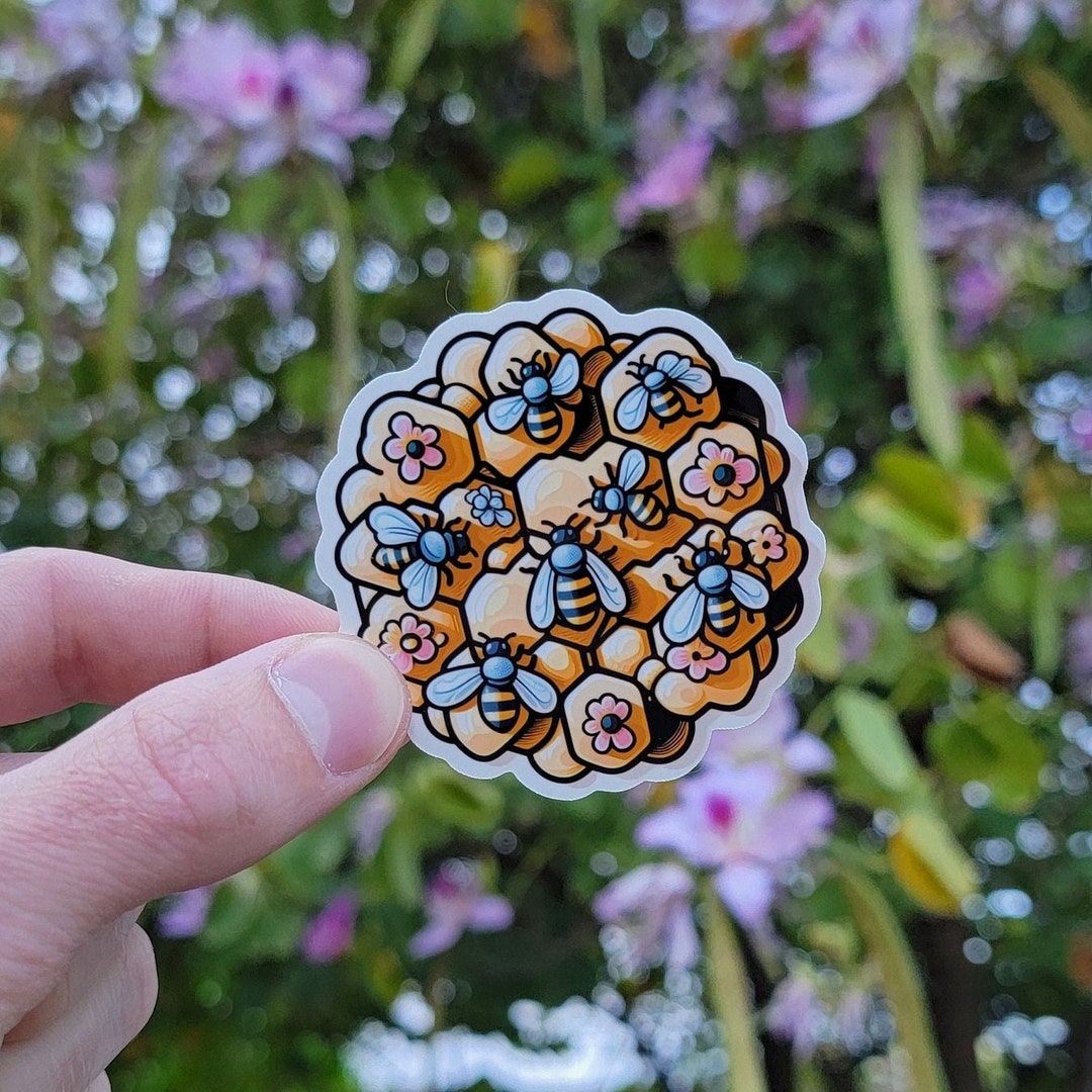 Honeycomb Sticker | Water Bottle Sticker | Laptop Sticker | Bees ...