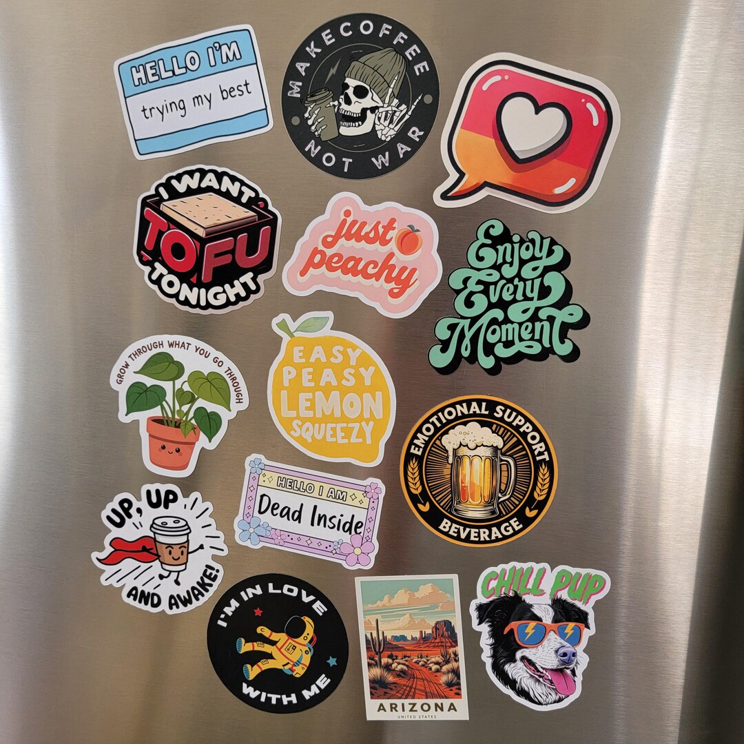 Custom Vinyl Fridge Magnets – Pick Any Sticker Design! Funny, Aesthetic ...