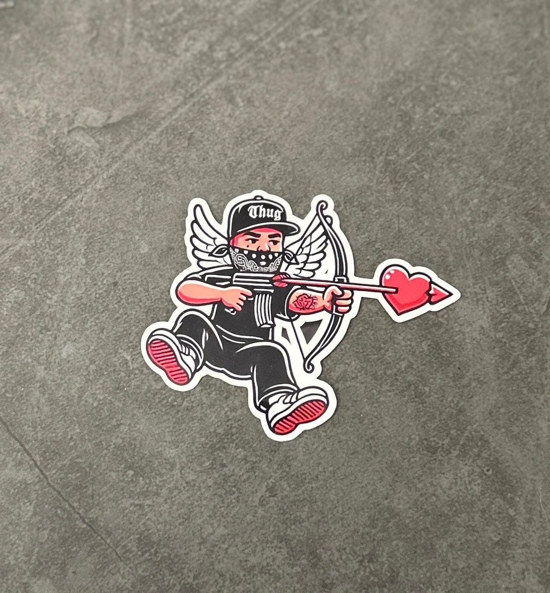Gangster Cupid Sticker | Water Bottle Sticker | Laptop Sticker ...
