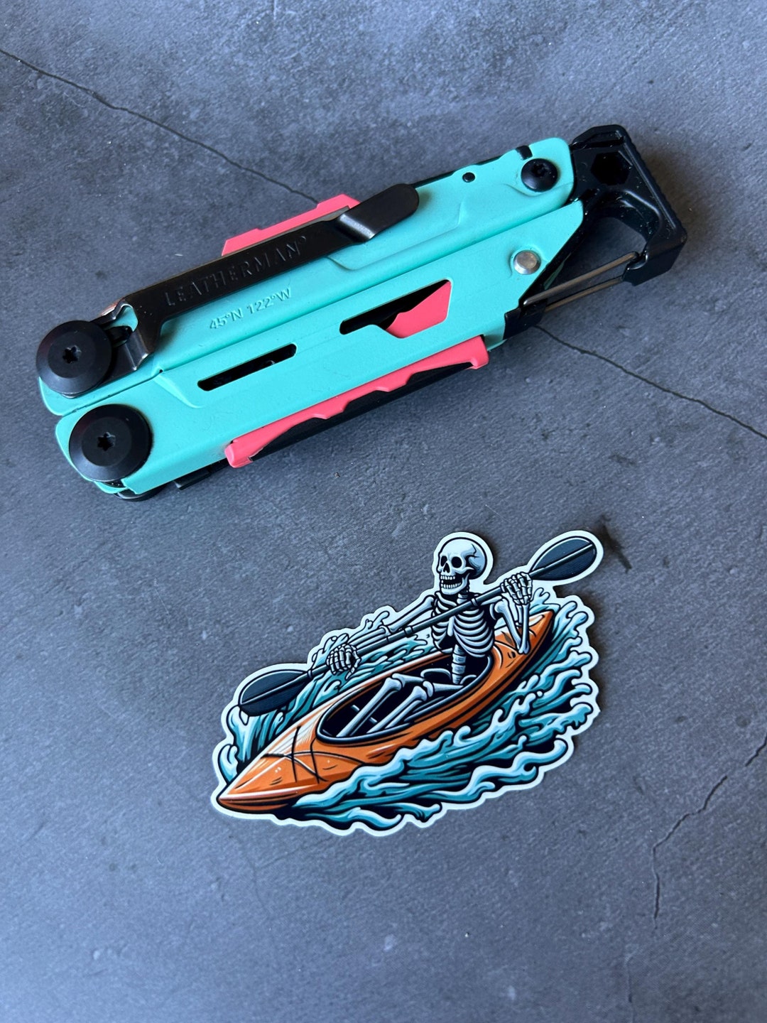 Skeleton Kayaking Sticker | Water Bottle Sticker | Laptop Sticker ...