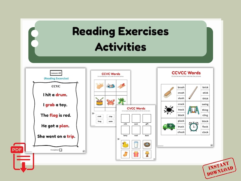Reading Lesson Guide Level 2 (CCVC, CVCC, CCVCC) Toddlers, Preschoolers ...