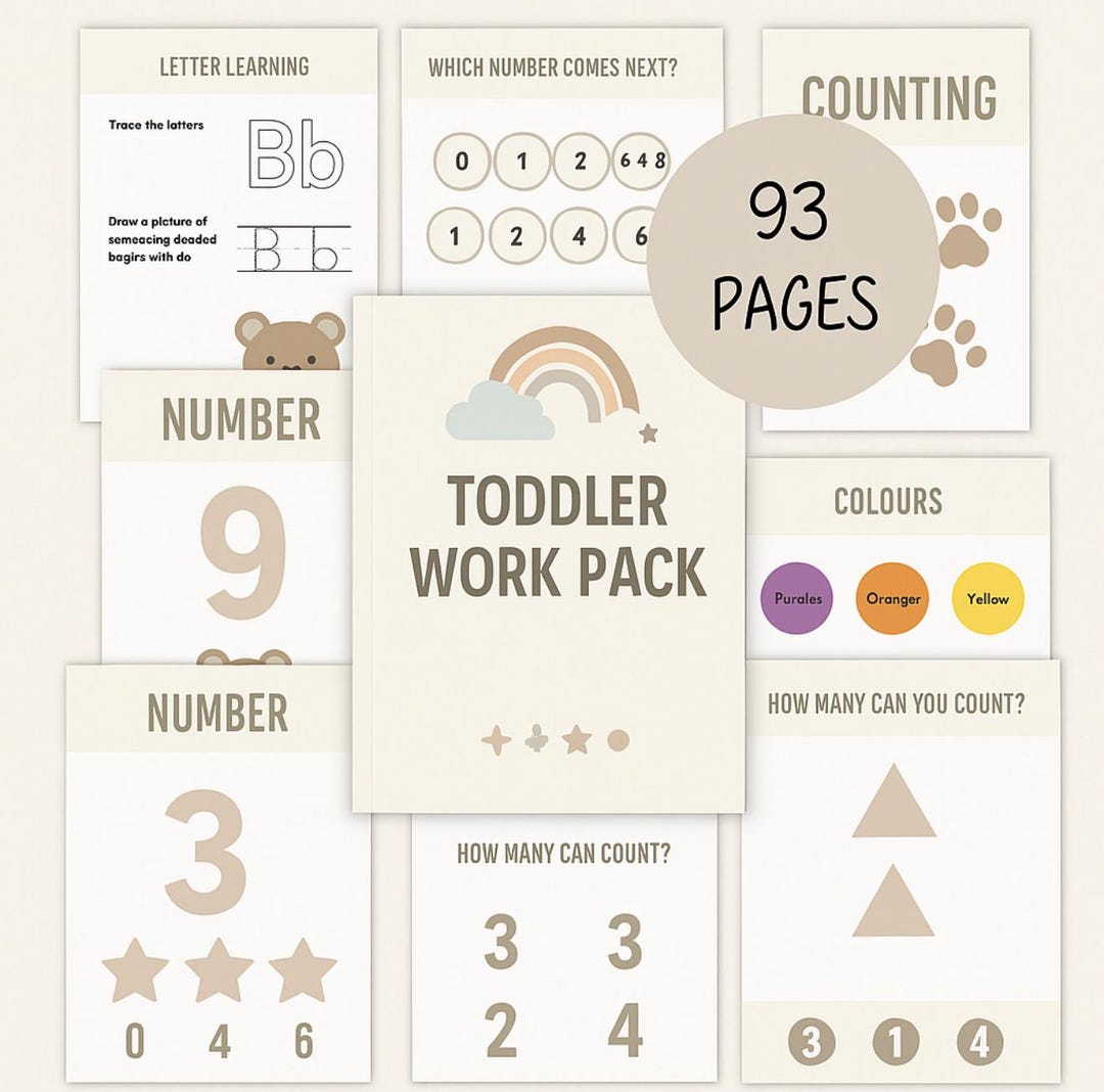 Toddler Educational Worksheets | Printable Preschool Workbook, Tracing ...