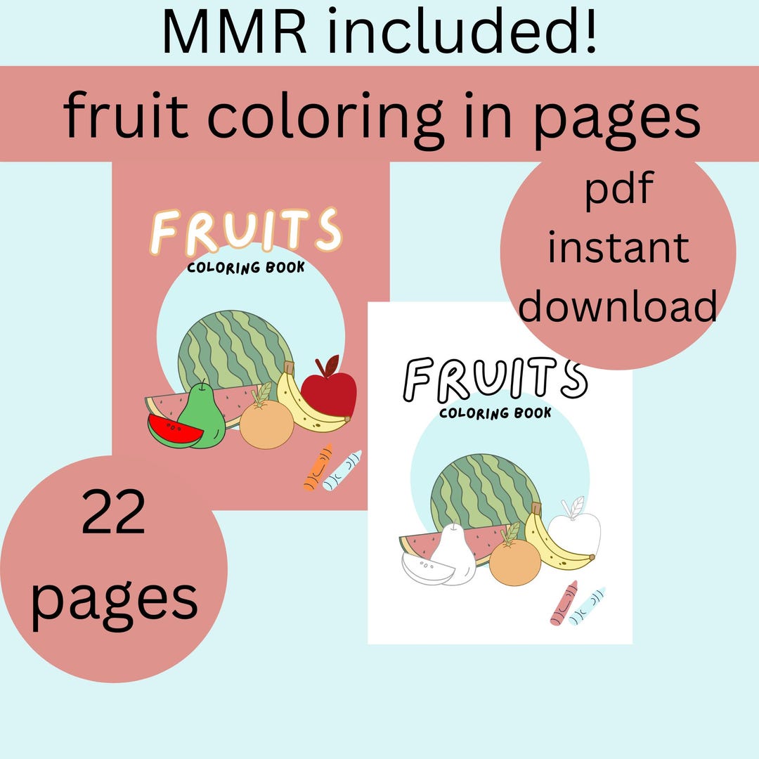 Fruit Coloring Pages: Fun Coloring Book Designs – Perfect for Fruit ...