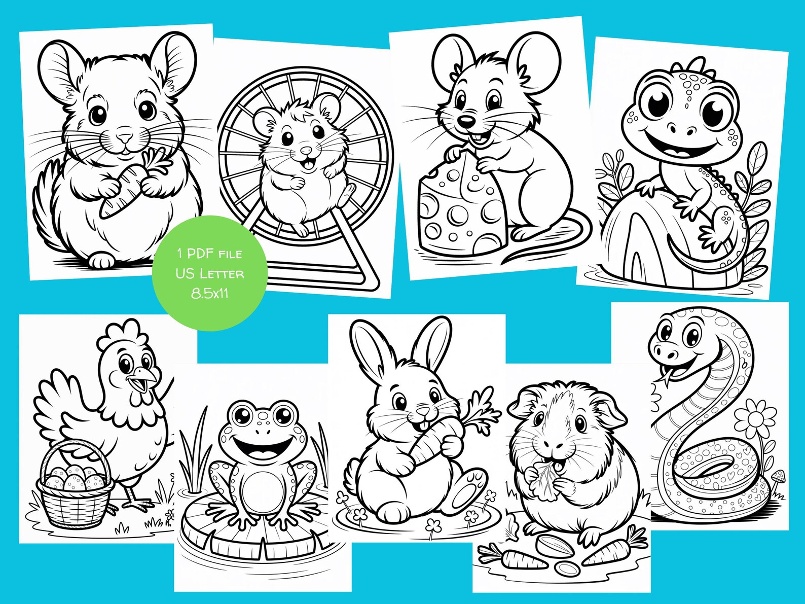 PRINTABLE Pets Coloring Pages, Favorite Pets Coloring Sheets, Cute Pets ...