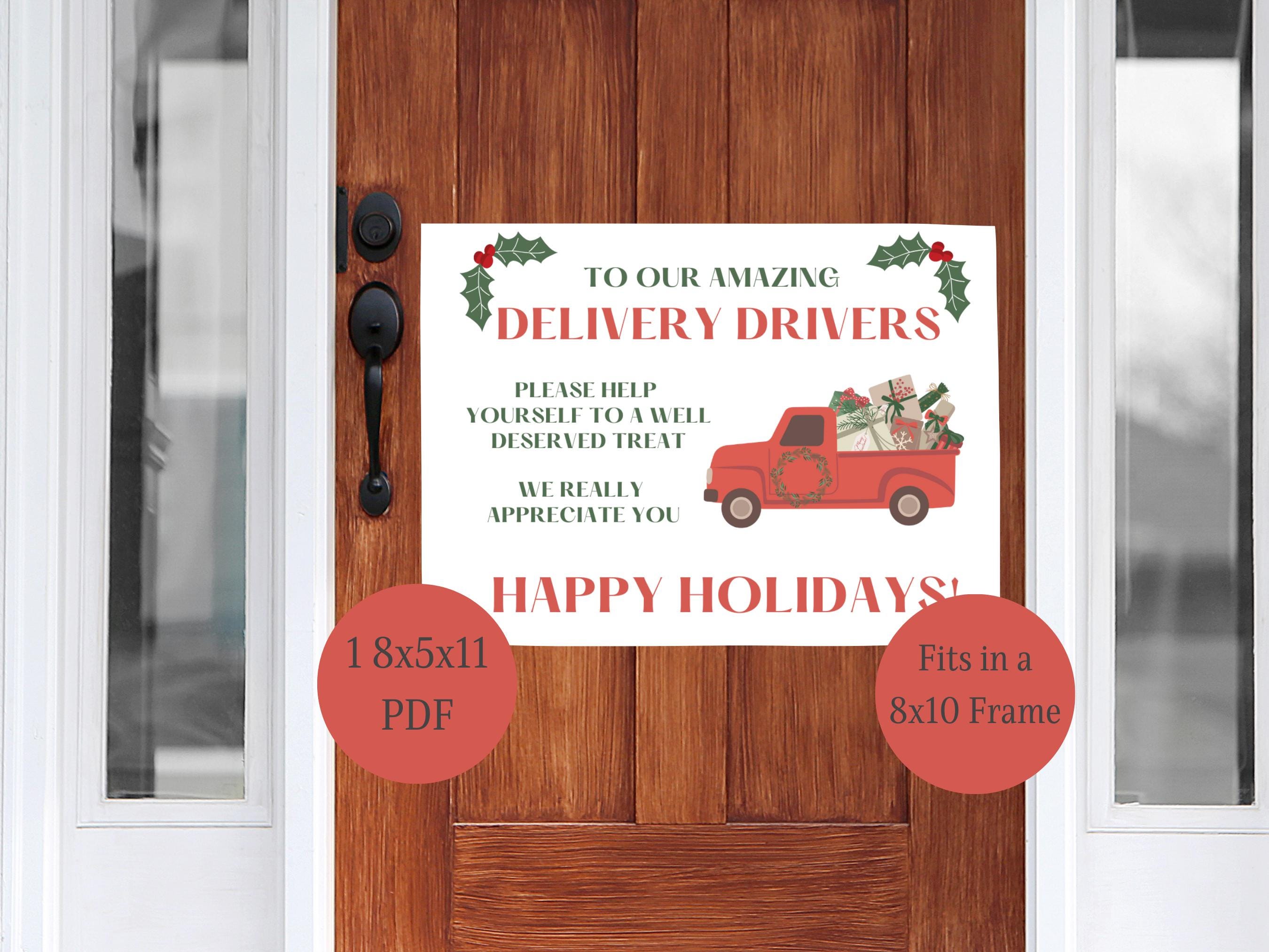 PRINTABLE Delivery Driver Snack Sign, Delivery Driver Thank You Sign ...