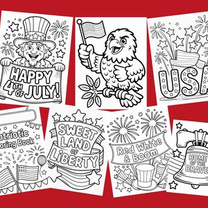 PRINTABLE Patriotic Coloring Pages, 4th of July Coloring Pages, USA ...
