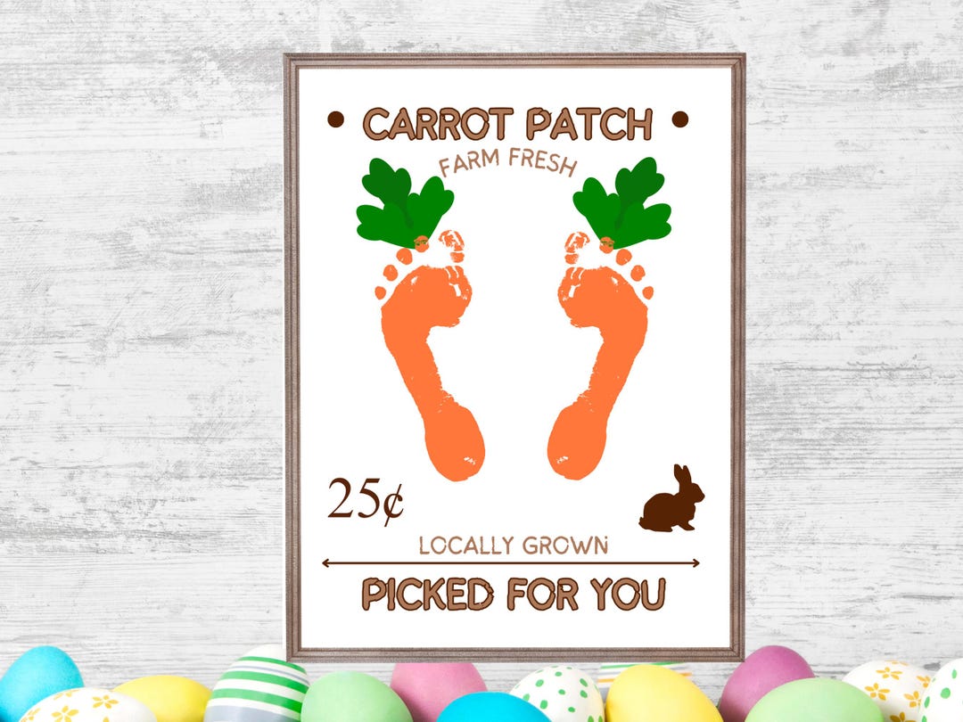 PRINTABLE Easter Handprint Art Craft for Kids, Carrot Keepsake Art ...