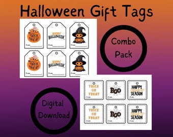 Halloween Gift Tags, Printable - Etsy