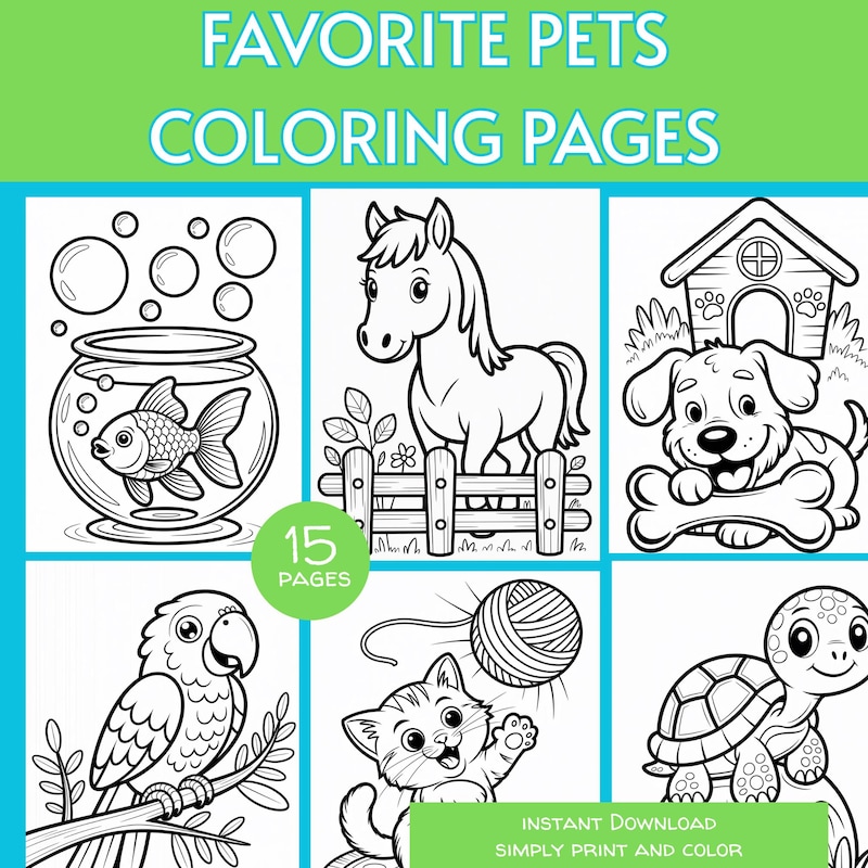 Coloring Books Pet Animal - Etsy