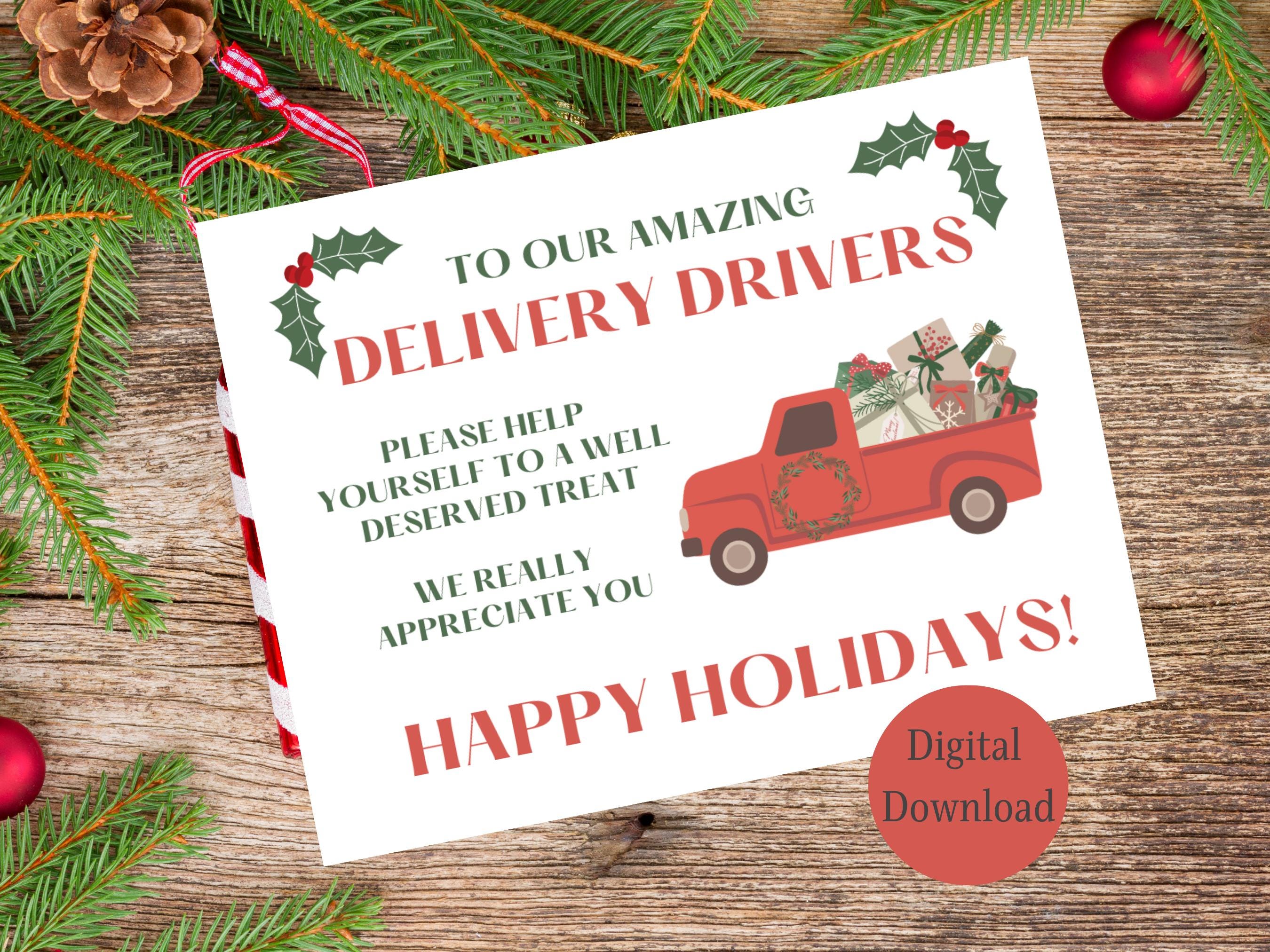 PRINTABLE Delivery Driver Snack Sign, Delivery Driver Thank You Sign ...