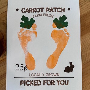 PRINTABLE Easter Handprint Art Craft for Kids, Carrot Keepsake Art ...