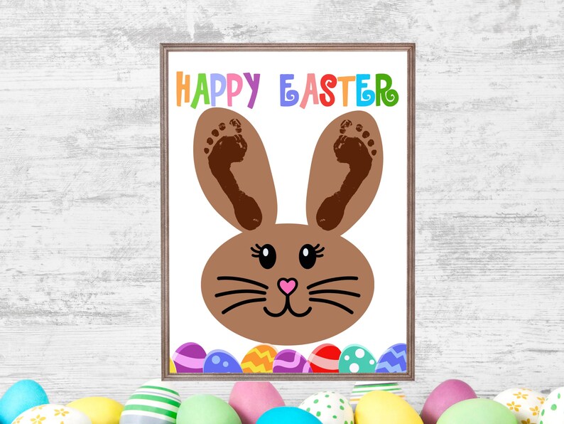 PRINTABLE Easter Handprint Art Craft for Kids, Bunny Rabbit Keepsake ...