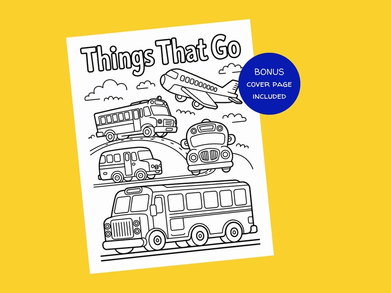 PRINTABLE Things That Go Coloring Pages for Kids, Transportation ...