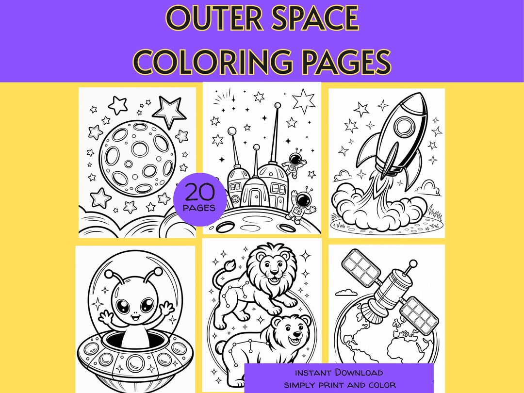 PRINTABLE Outer Space Coloring Pages, Universe Coloring Pages, Solar ...