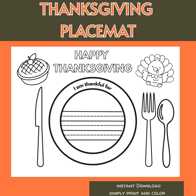 Thanksgiving Placemat - Etsy