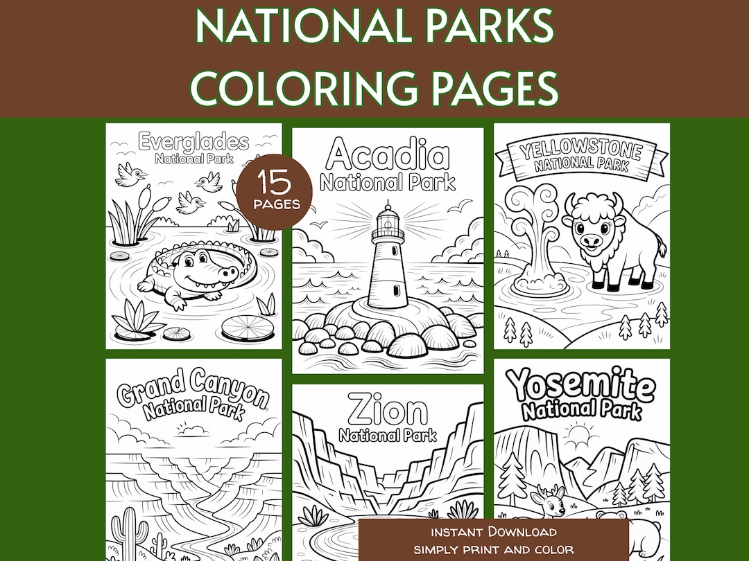 PRINTABLE National Parks Coloring Pages, Kids National Parks Coloring ...